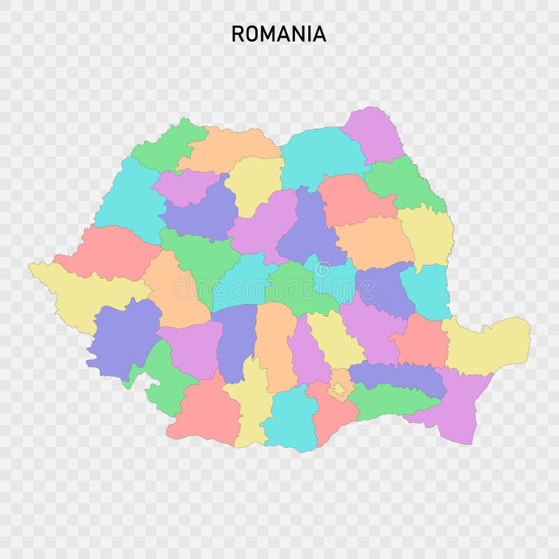 Isolated Colored Map of Romania Stock Vector - Illustration of city ...