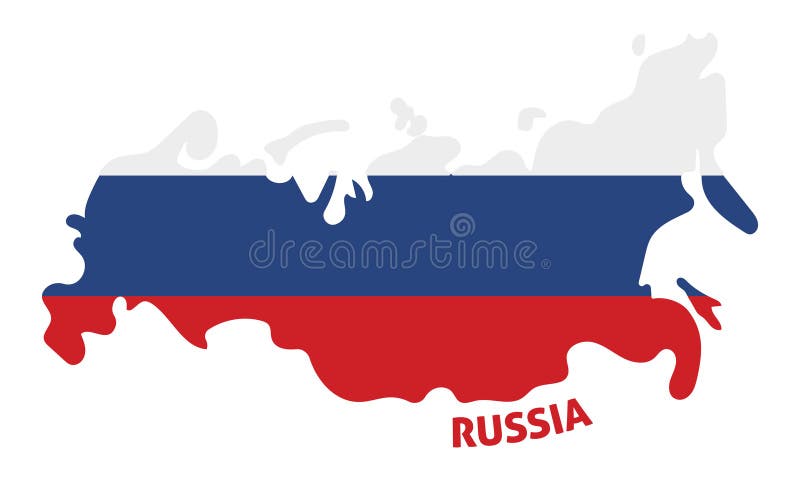 Isolated Colored Map of Russia with Its Flag Vector Stock Vector ...