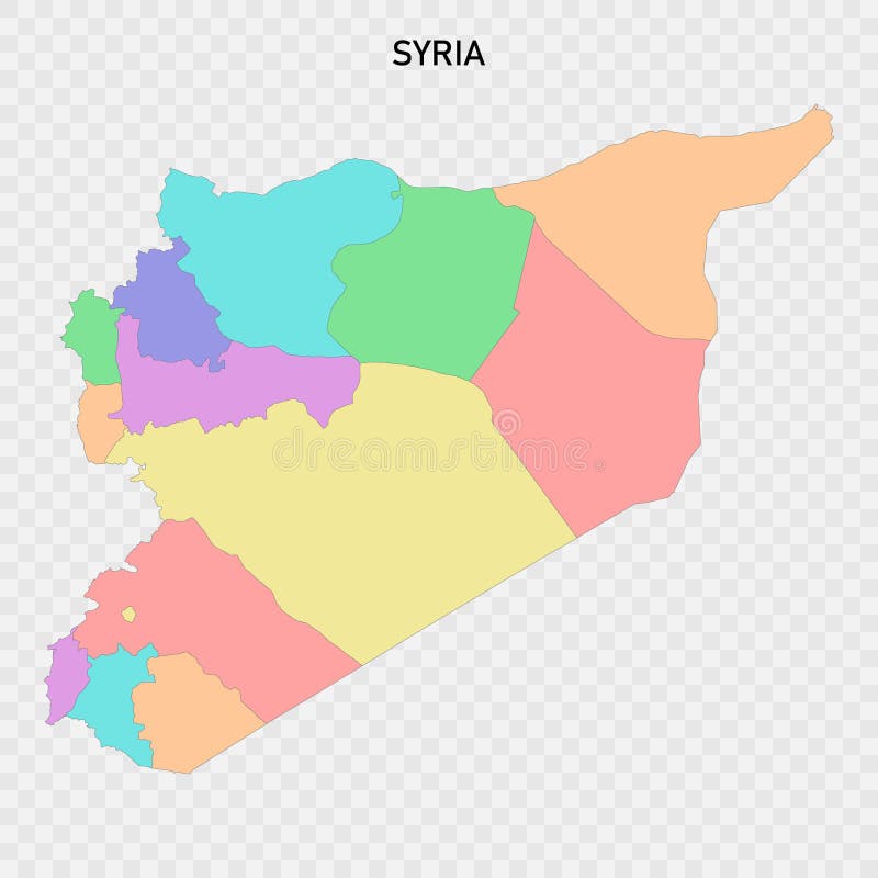 Isolated Colored Map of Syria Stock Vector - Illustration of detailed ...