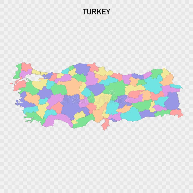 Isolated Colored Map of Turkey Stock Vector - Illustration of atlas ...