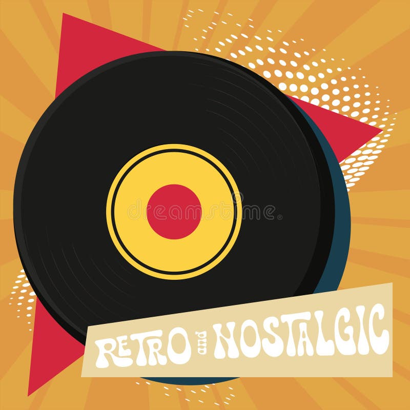 Isolated Colored Music Vinyl Nostalgic Retro Background Vector Stock ...