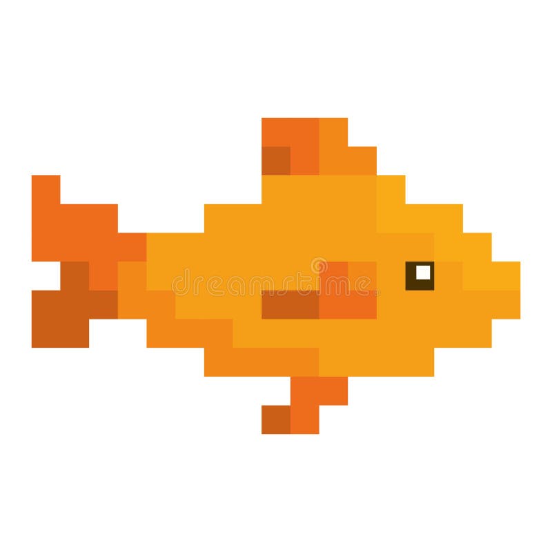 Isolated Colored Pixelated Fish Icon Vector Stock Illustration ...