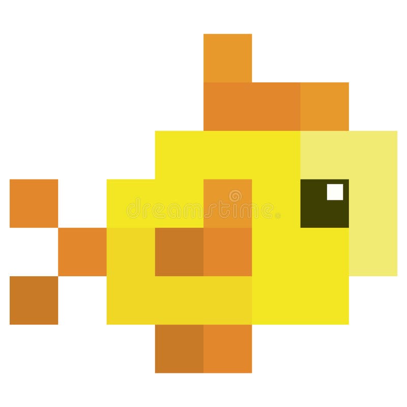 Isolated Colored Pixelated Fish Icon Vector Stock Illustration ...