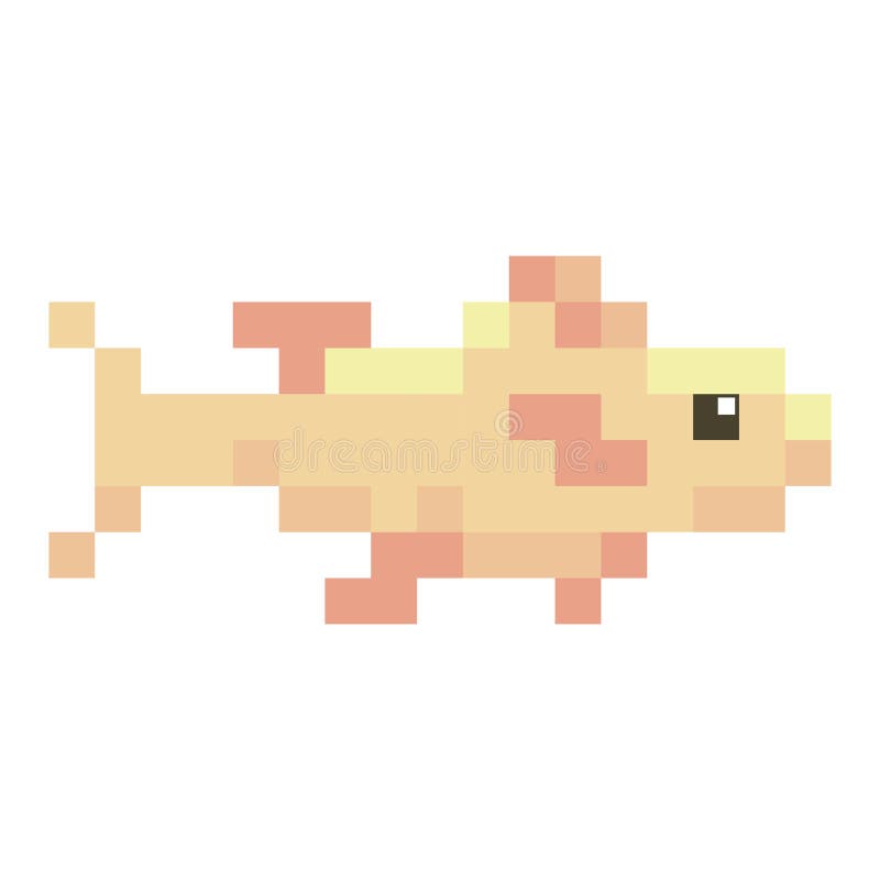 Isolated Colored Pixelated Fish Icon Vector Stock Illustration ...