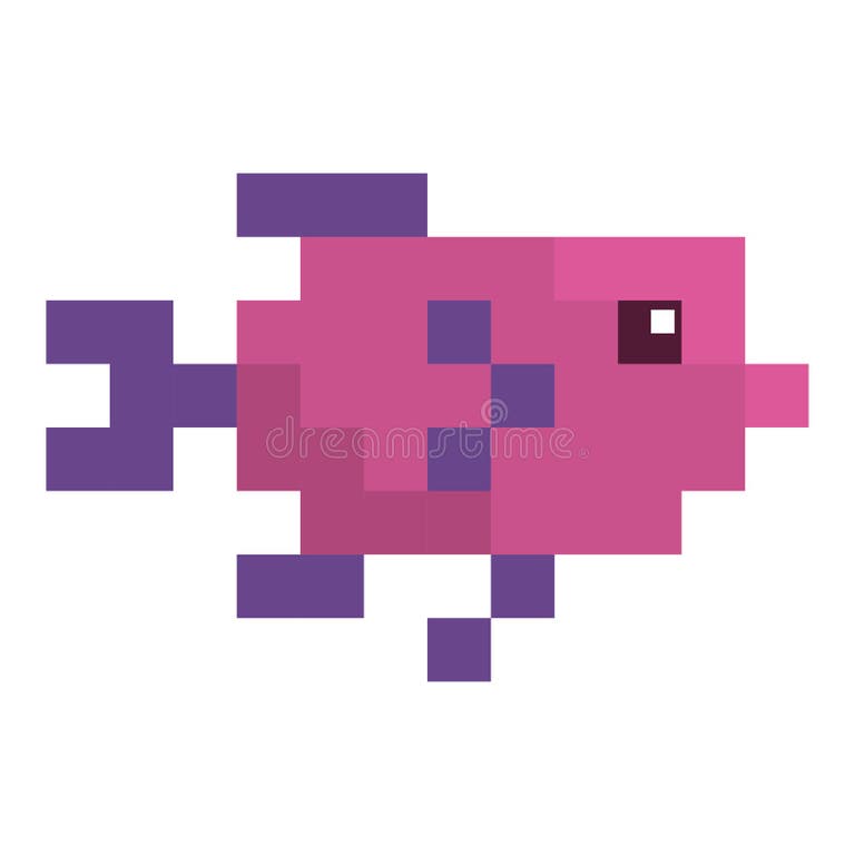 Isolated Colored Pixelated Fish Icon Vector Stock Illustration ...