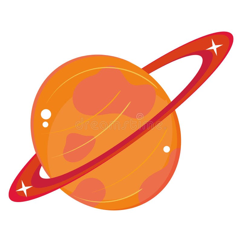 Isolated Colored Planet Icon with Rings Cute Design Vector Stock ...