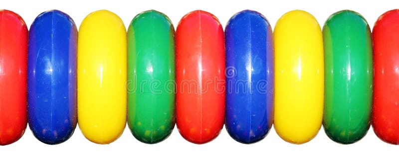 Isolated Colored Plastic Rings on the Playground for Games and Children ...