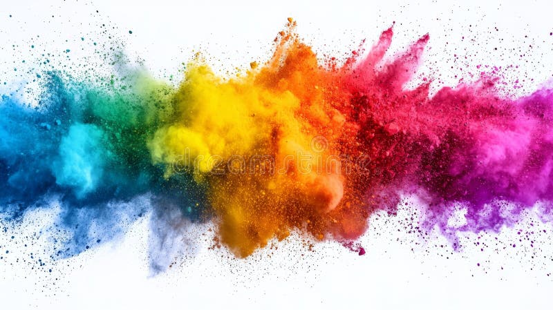 Isolated Colored Powder Explosions Isolated on a White Background ...