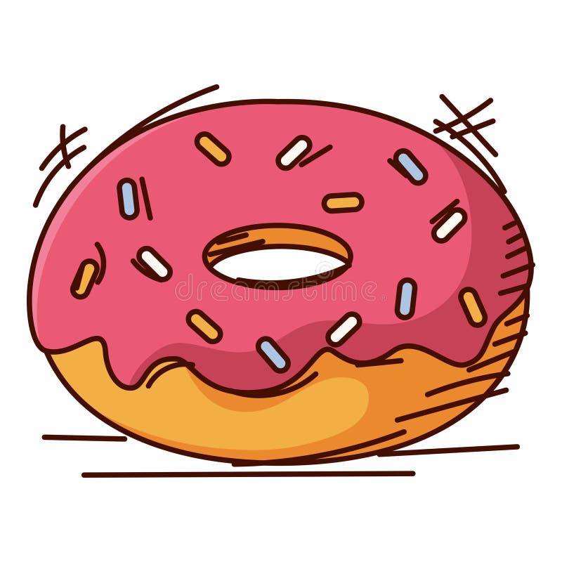 Isolated Colored Retro Donut Sketch Image Vector Stock Vector ...