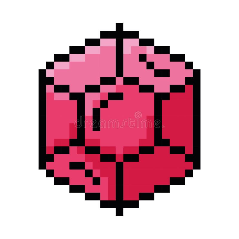 Isolated Colored Ruby Videogame Icon Pixelated Style Vector Stock ...