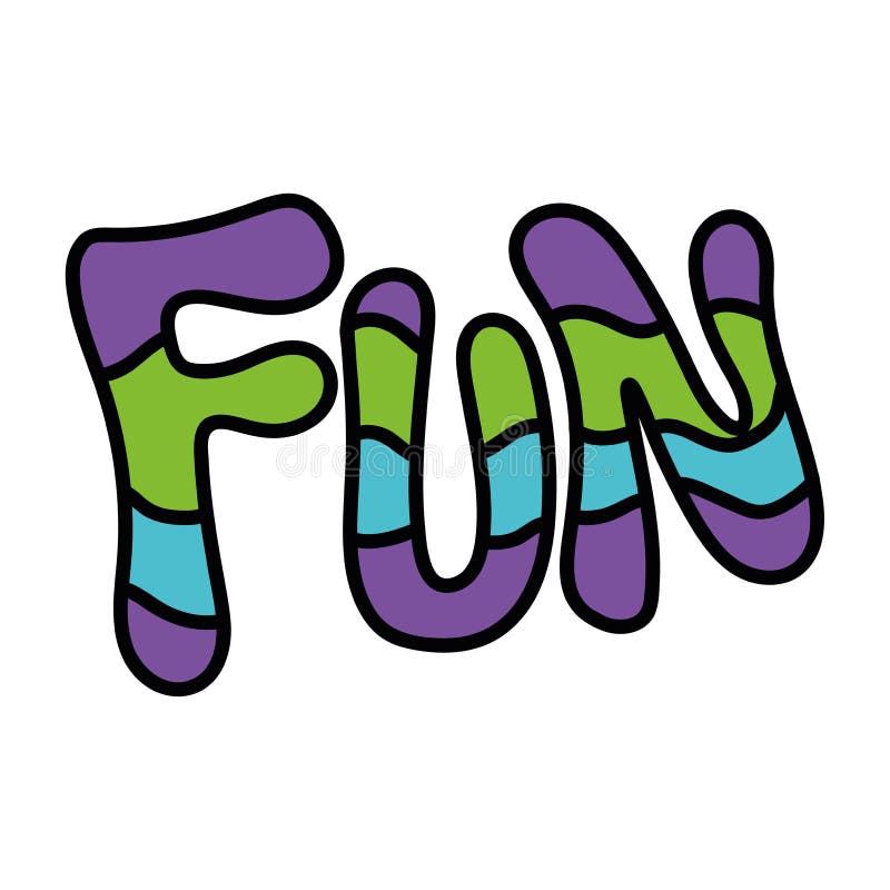 Isolated Colored 60s Groovy Fun Text Vector Stock Vector - Illustration ...