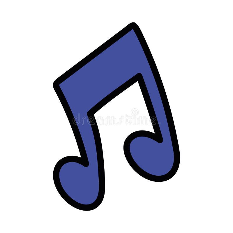 Isolated Colored 60s Groovy Musical Note Emote Graffiti Vector Stock ...