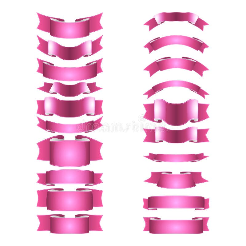 Isolated Colored Satin Ribbons Set Stock Illustration - Illustration of ...