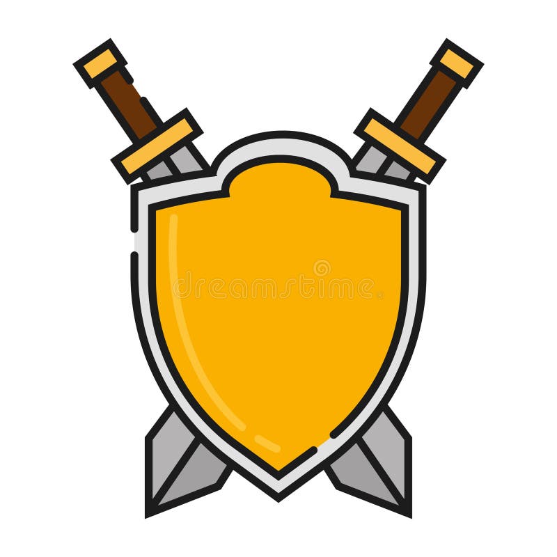 Isolated Colored Shield Gaming Icon Vector Stock Illustration ...
