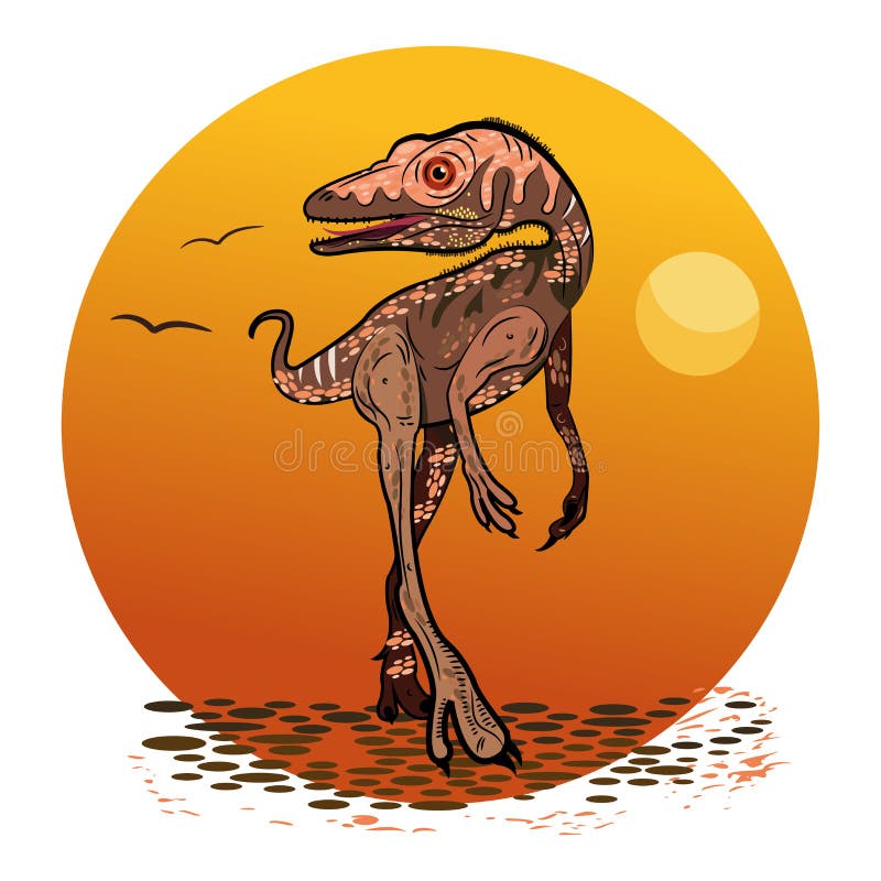 Isolated Colored Sketch of a Velociraptor Vector Stock Vector ...