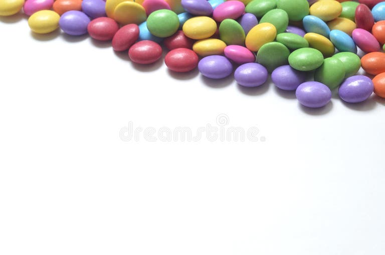 Isolated Colored Smarties on White Background Stock Image - Image of ...