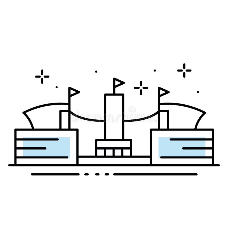 Isolated Colored Sport Stadium Icon Side View Vector Stock Illustration ...