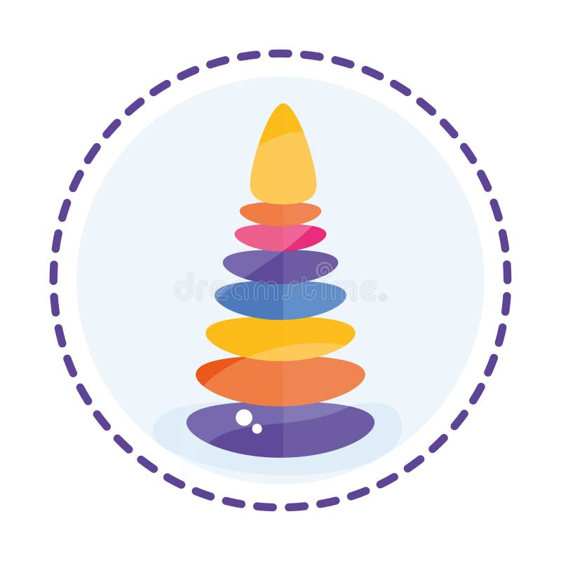 Isolated Colored Stack Pyramid Toy Icon Flat Design Vector Stock Vector ...