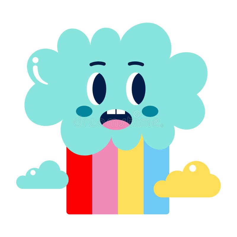 Isolated Colored Surprised Cloud Emote Vector Stock Vector ...
