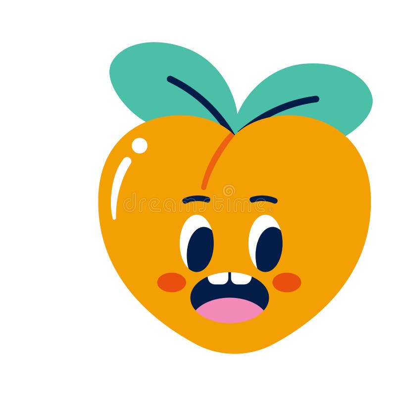 Isolated Colored Surprised Peach Emote Vector Stock Vector ...