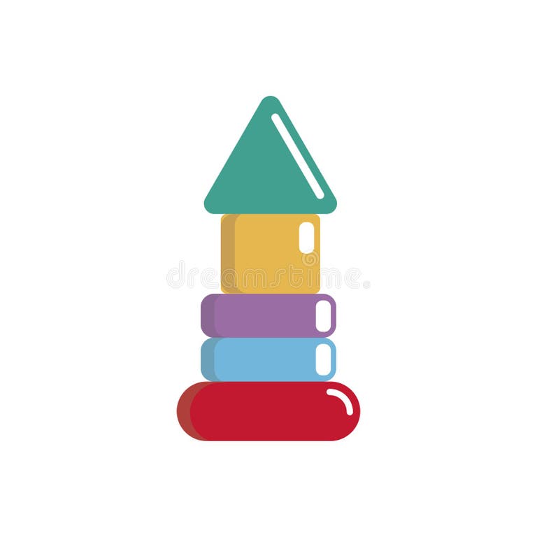 Isolated Colored Tower Stack Toy Icon Flat Design Vector Stock ...