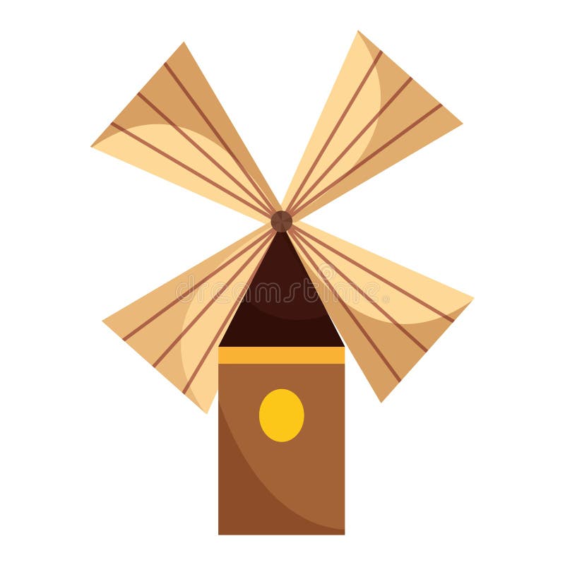 Isolated Colored Traditional Wind Mill Building Icon Vector Stock ...
