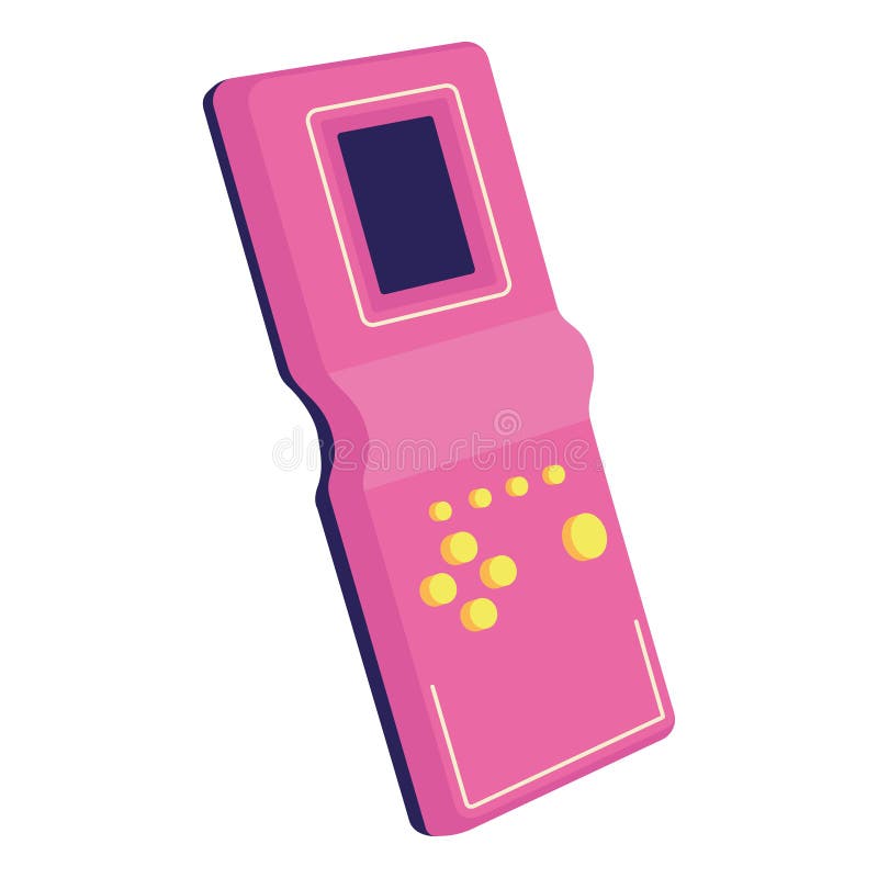 Isolated Colored Video Game Console Nostalgic Retro Icon Vector Stock ...