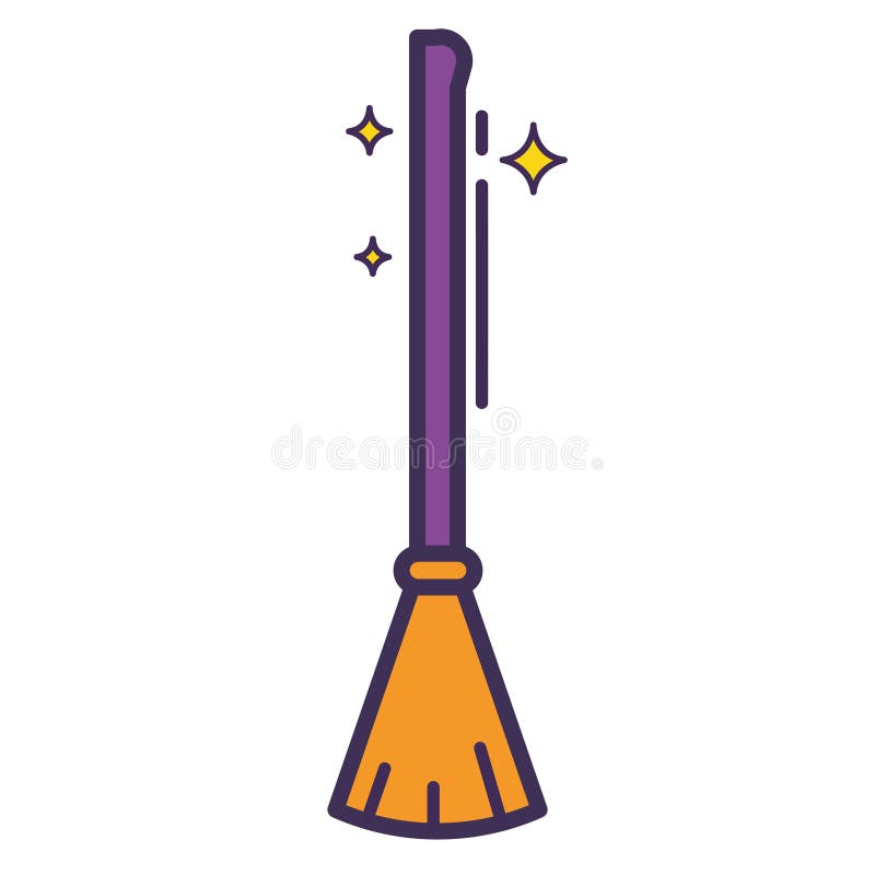 Isolated Colored Witch Broom Magic Icon Vector Stock Vector ...