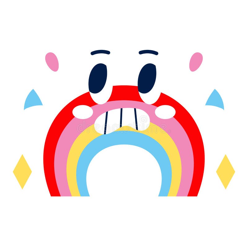 Isolated Colored Worried Rainbow Emote Vector Stock Vector ...