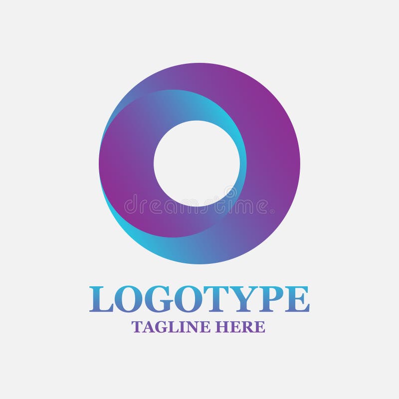 Isolated Colorful Circular Shape Vector Logo. Sweet Blue Donut Image ...