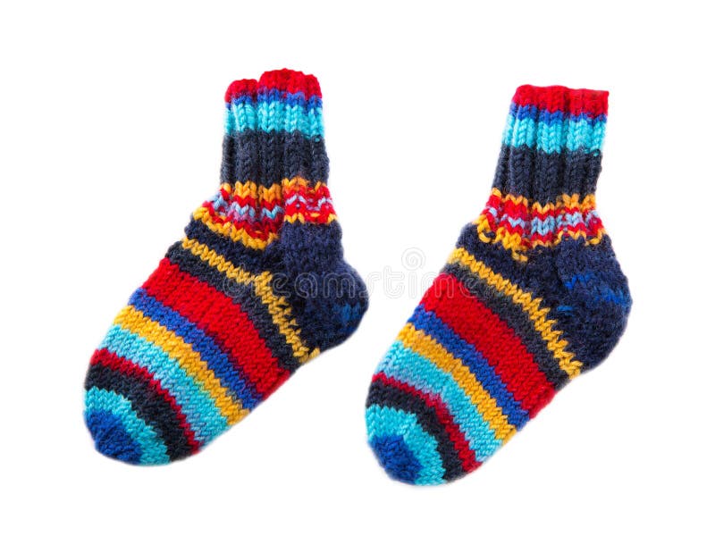 Isolated Colorful Knitted Socks Stock Image - Image of clothes, socks ...