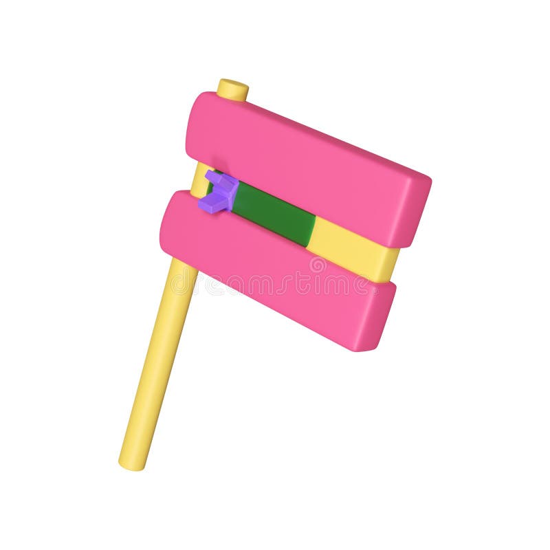 Isolated Colorful Matraca Icon in 3D Stock Illustration - Illustration ...