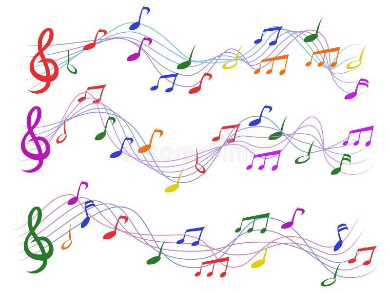 Color Spectrum Musical Notes Original Illustrati Stock Illustration ...