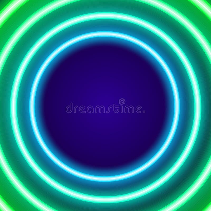 Isolated Colorful Neon Round Frames with M Empty Space for Text. Vector ...