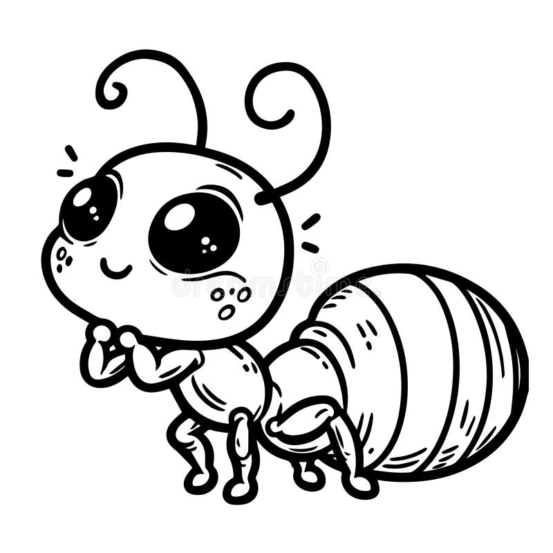 Isolated Coloring Page of a Vector Ant Stock Vector - Illustration of ...