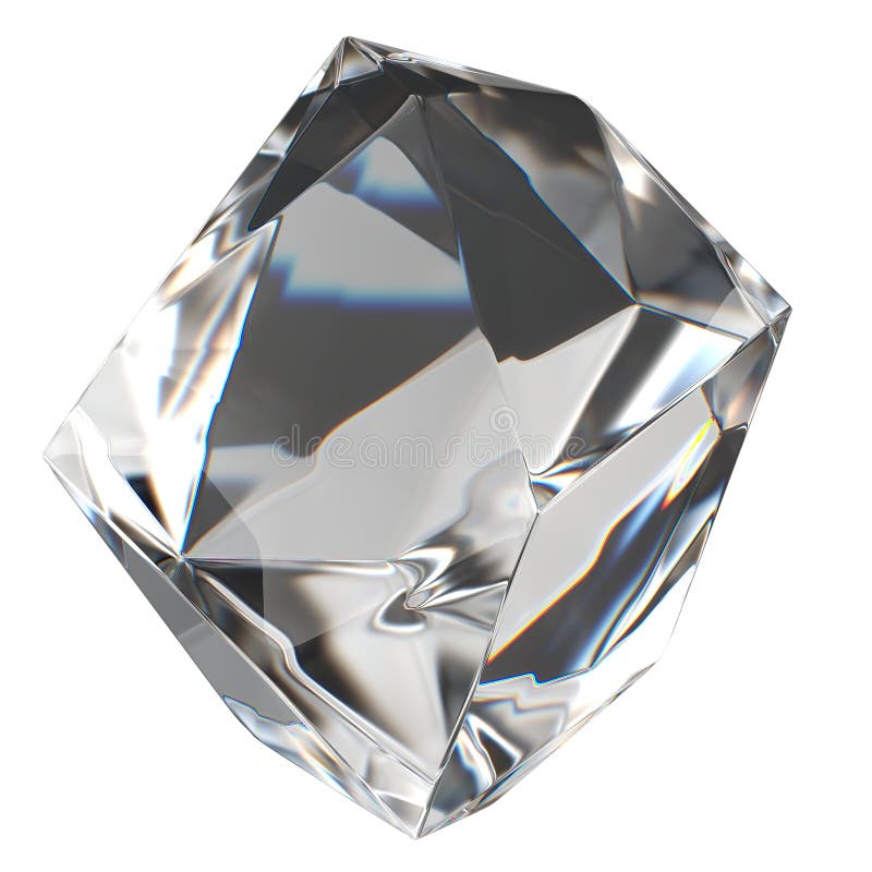 Isolated Colorless Gemstone, Crystal Cool Refraction and Reflection ...