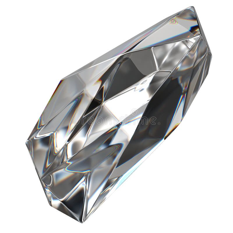 Isolated Colorless Gemstone, Crystal Fresh Clear Refraction and ...