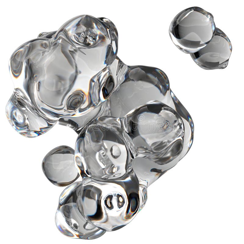 Isolated Colorless Organic Glass Transparent Beautiful Refraction and ...