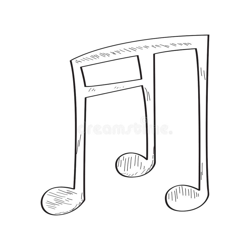 Isolated Comic Musical Note Sketch Stock Vector - Illustration of ...