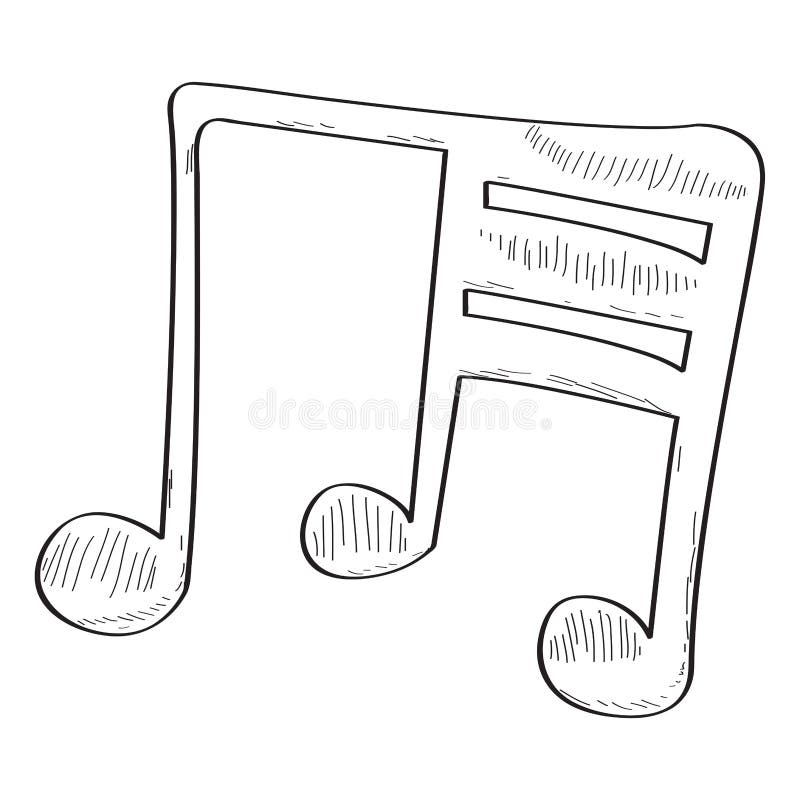 Isolated Comic Musical Note Sketch Stock Vector - Illustration of ...