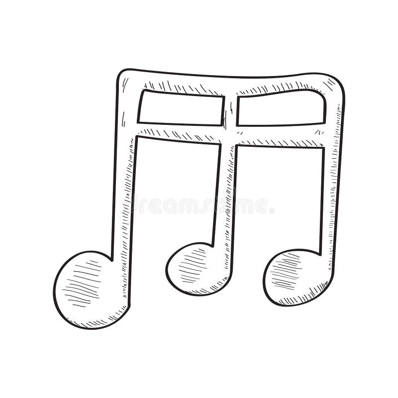 Isolated Comic Musical Note Sketch Stock Vector - Illustration of ...