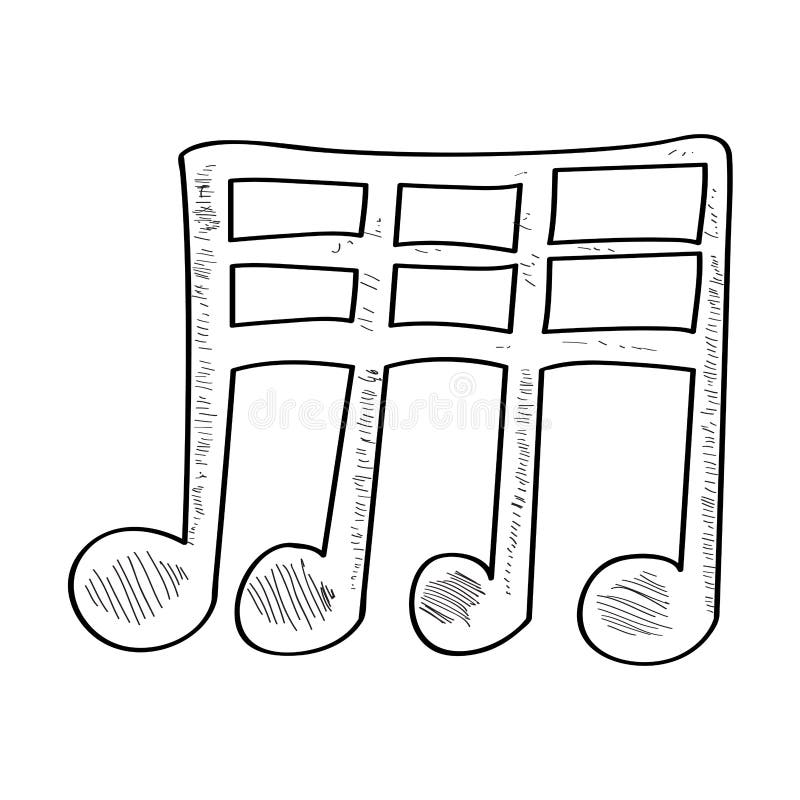 Isolated Comic Musical Note Sketch Stock Vector - Illustration of ...