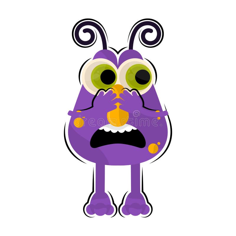 A Scared Monster Near the Tall Buildings Stock Vector - Illustration of ...