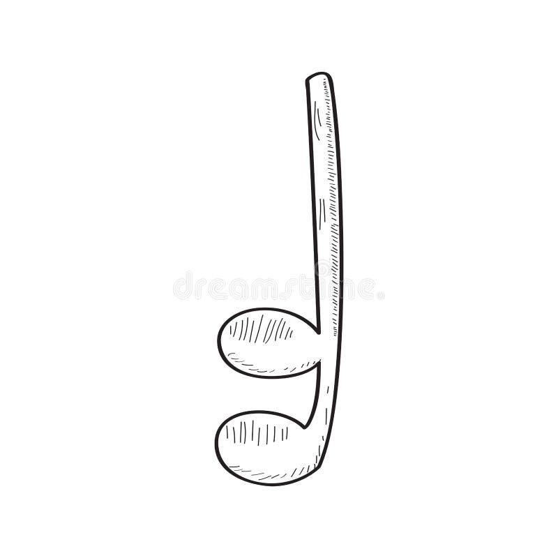 Draw a sixteenth note stock illustration. Illustration of handwriting ...
