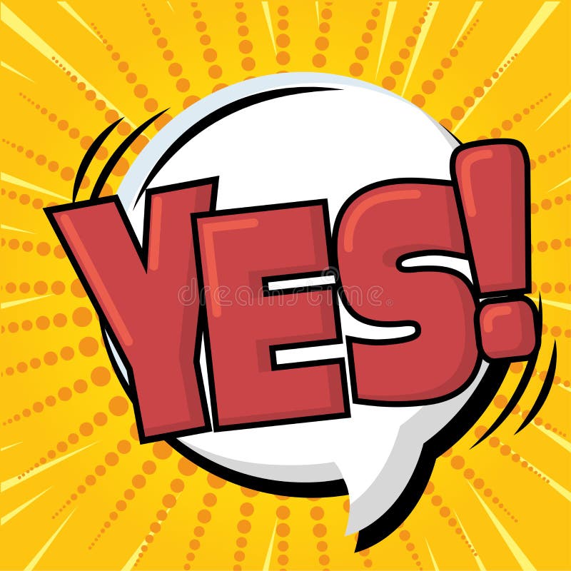 Isolated Comic Speech Yes Cartoon Expression Stock Vector ...