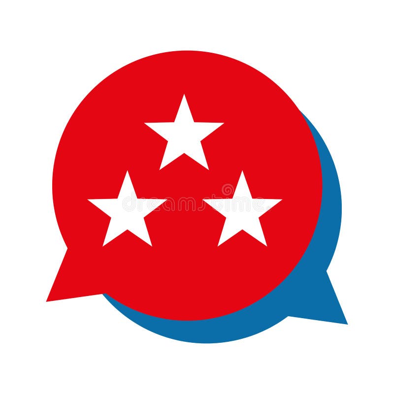 Isolated Communication Bubble with Stars Flat Style Icon Vector Design ...