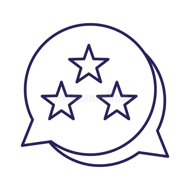 Isolated Communication Bubble with Stars Line Style Icon Vector Design ...