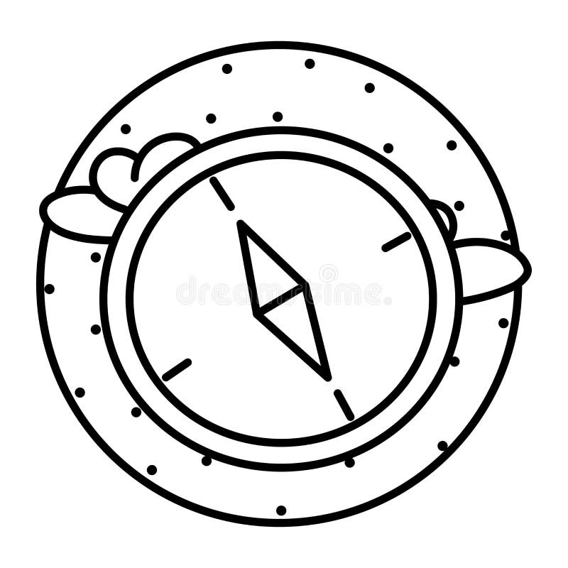 Isolated Compass Image on a Camping Sticker Stock Vector - Illustration ...