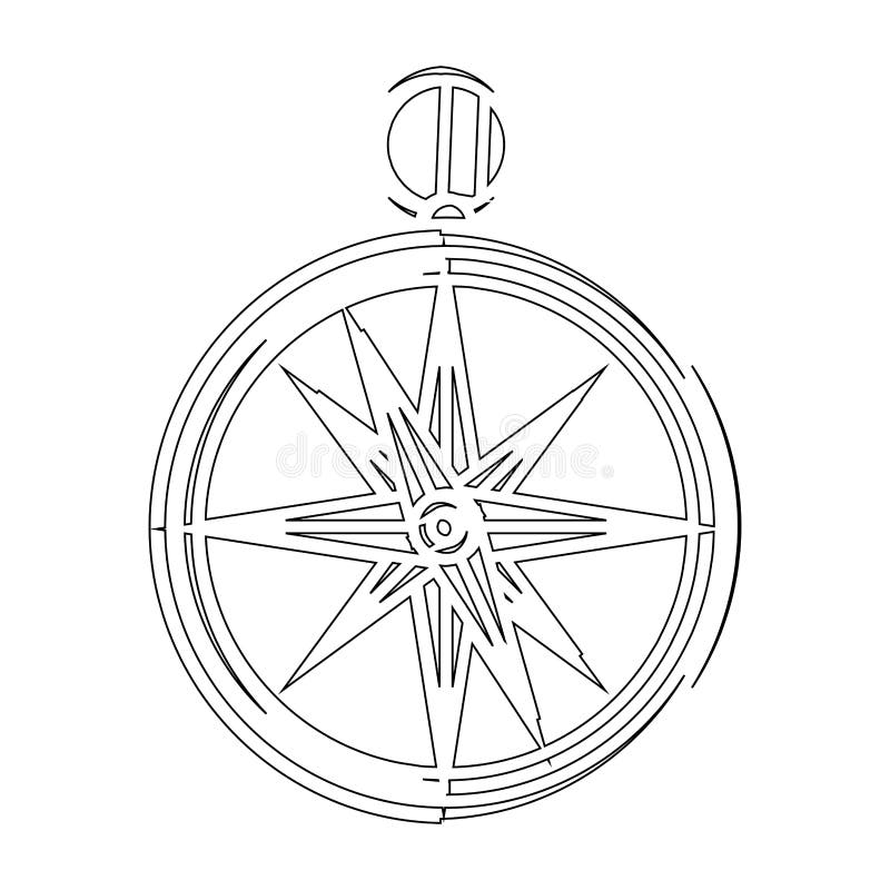 Isolated Compass Illustration Stock Illustration - Illustration of ...