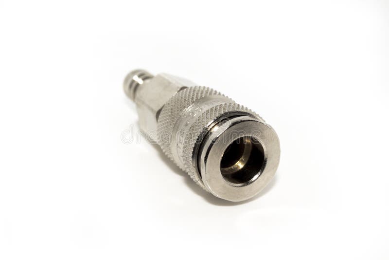 Isolated Compressed Air Connection Plug on White Background Stock Photo ...